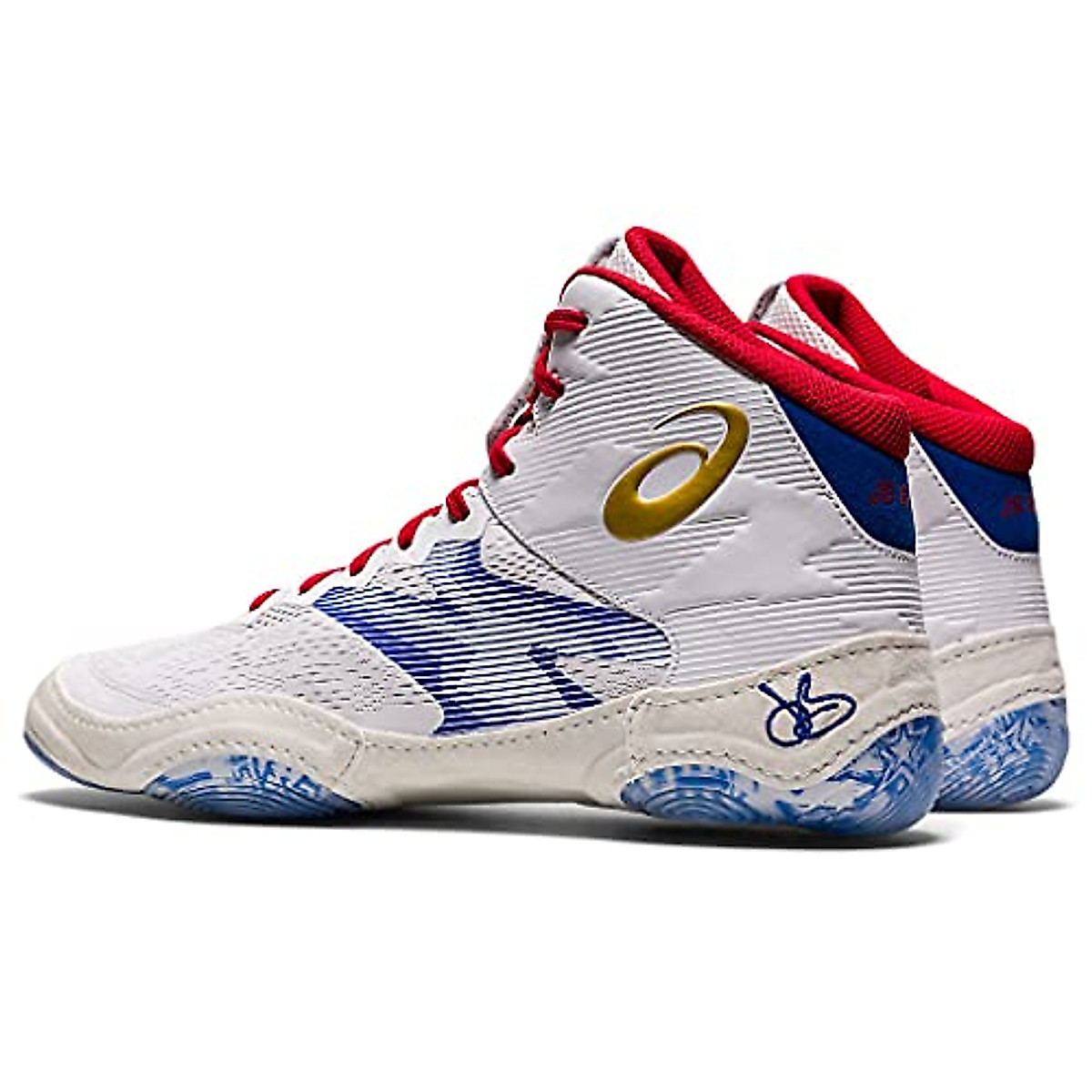 ASICS Men's JB Elite IV Wrestling Shoes, 9, White/Rich Gold