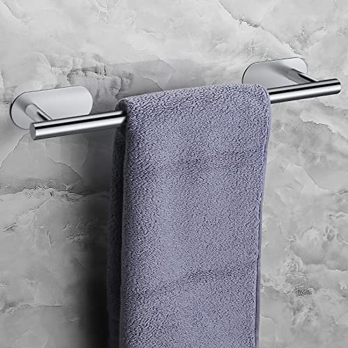 JiGiU Self Adhesive Towel Bar for Bathroom, 17inch/43cm Kitchen Stick on Towel Holder SUS304 Brushed Stainless Steel, Easy to Install No Drilling Bathroom Accessories Towel Rod
