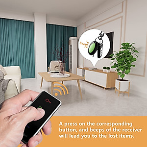 Lost Remote Finder, Remote Control Finder Locator with LED Light | 131ft RC Range Key Finder Locator Making Noise, Find My Keys Device with 4 Remote Retriever Tags | Key Tracker, Keychain Key Finder