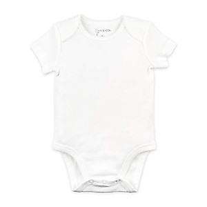 Mac & Moon Organic Cotton 5-Pack Short Sleeve Bodysuits in Bunny Floral Tones, Baby Girl