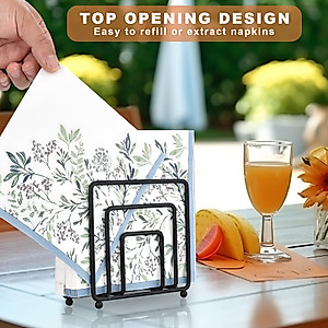 Napkin Holder for Table, Modern Metal Black Napkin Holders for Kitchen Dining Tables & Countertops, Paper Cocktail Napkins Holder Dispenser for Indoor & Outdoor Use by LAIHIFA