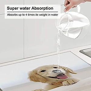 Golden Retriever Puppies Printed Drying Mat For Kitchen Ultra Absorbent Microfiber Dishes Drainer Mats Non-Slip Silicone Quick Dry Pad - 18 X 16inch