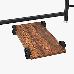 Paukin Modern L-Shaped Corner Computer Desk Office Table with Open Shelf