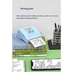 XXXDXDP Portable Mini Pocket BT Thermal Printer Power Bank Function Clip Design Receipt Label Memo Sticker AR Photo Picture Printe (Color : D)