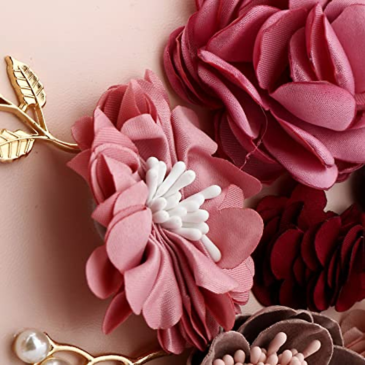 Floral Evening Bag for Women, Flower Evening Clutch Purse Elegant Banquet Handbag Lady Party Wedding Banquet Bag (Pink)