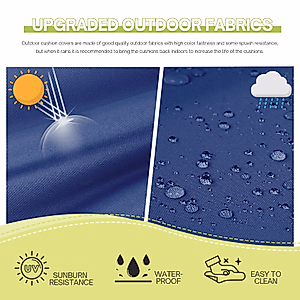 RULAER Outdoor Chair Cushion Waterproof Outdoor Seat Cushions 20x20x4 Inch High Resilience Foam with Ties Garden Sofa Patio Furniture Pads