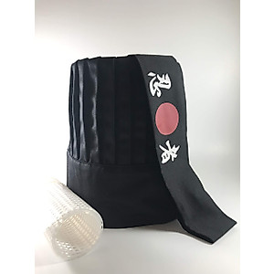 Hibachi Chef Hat with Headband Black