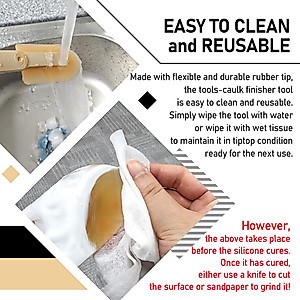 Silicone Caulking Caulk Finishing Tool - Easy Easycaulking Smoothing Finger Finisher Tips Set for Toilet Brick Skirting Kitchen Bathroom, 5 Size Kit