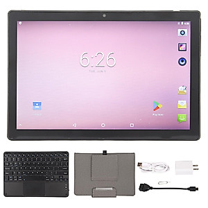DAUERHAFT 2 in 1 Tablet, FHD Screen 100-240V 7000mAh 8G 256G 4G Network 2 in 1 10.1 Inch Tablet 5.0 for Office (US Plug)