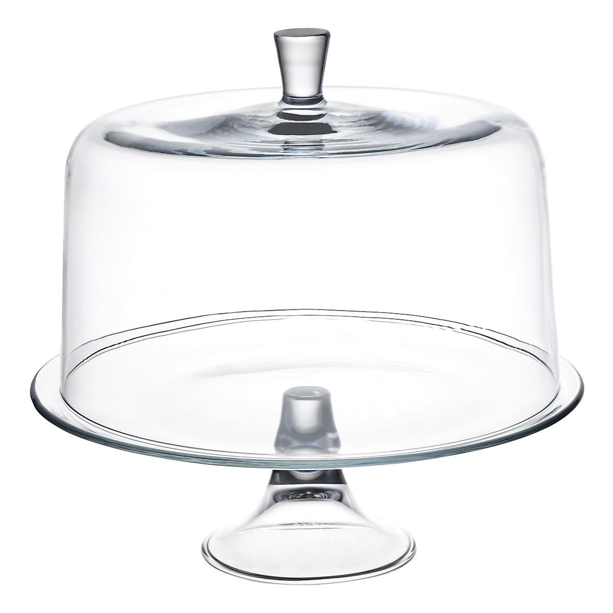 Footed Cake Plate - with Dome - Classic Clear Collection - for Cake - Cheese - Fruit - Plate is 13" Diameter - Dome is 11.5" Diameter - Made in Europe - by Barski