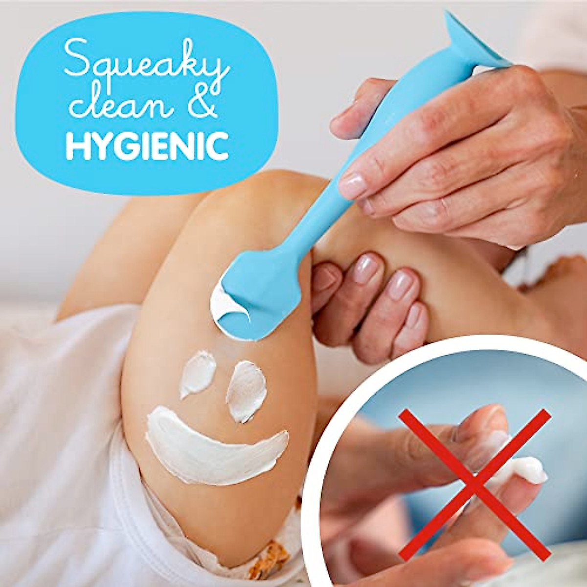 Bumco Baby Diaper Rash Cream Applicator - Baby Bum Brush Diaper Cream Spatula for Butt Paste Diaper Cream - Newborn Baby Essentials, Perfect for Baby Registry, Baby Shower Gifts - Blue