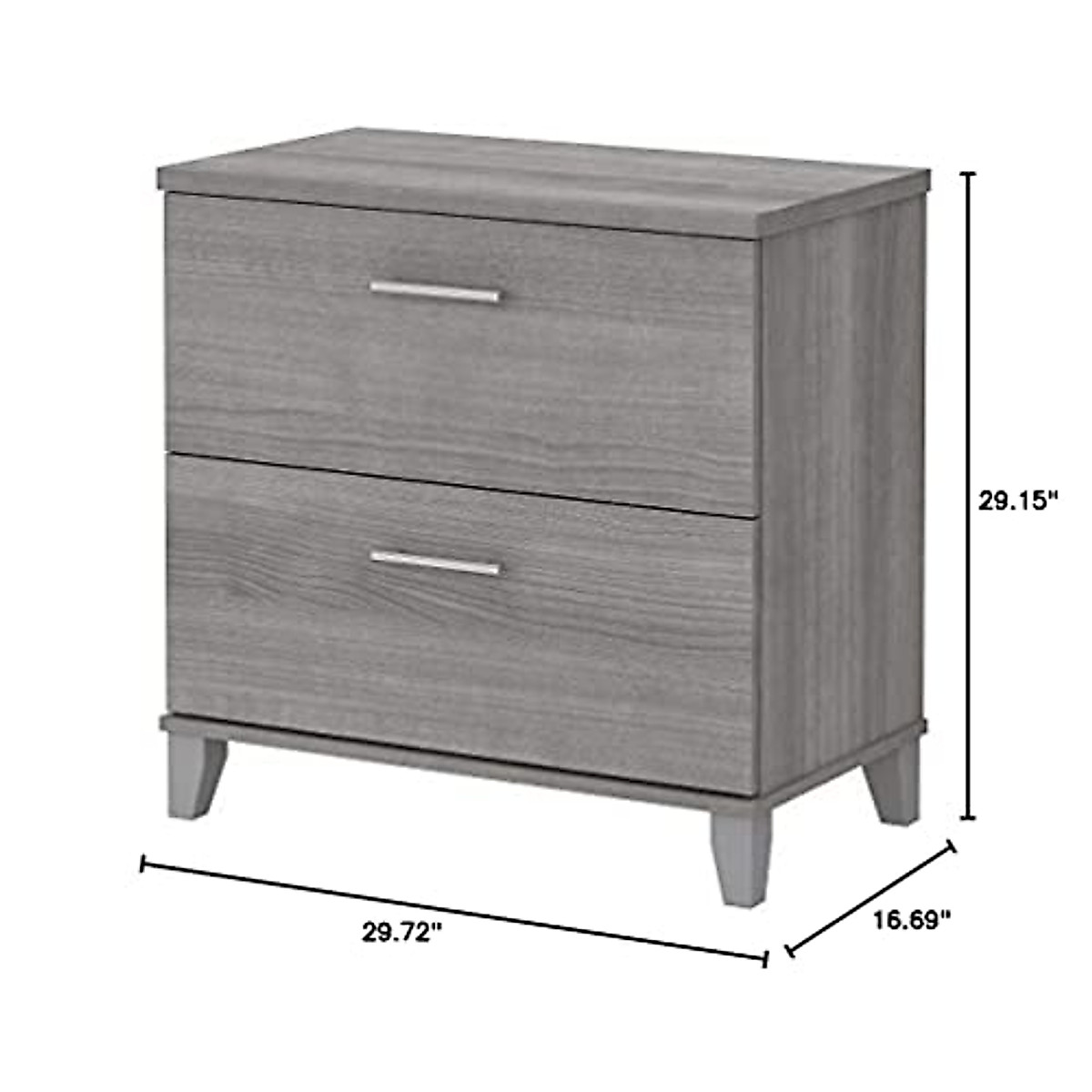 Bush Furniture Somerset 2 Drawer Lateral File Cabinet in Platinum Gray