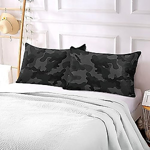 Dark Abstract Camo Pillow Cases King Size Super Soft Pillowcase with Zipper Washed Microfiber Pillowcases for Bedroom Sofa Couch Home Decoration