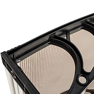 Polycarbonate Window Door Awning Overhead Cover Front Door Patio Outdoor Canopy Sun Shetter, UV, Rain Snow Protection Hollow Sheet with Bracket, 40 Inch x 40 Inch (Brown-Black Bracket)