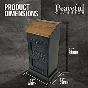 Peaceful Classics Potato Storage Wood Box, Wooden Bread Storage Bins, Decorative Potato and Onion Storage Bin, Potato Bin w/Grocery Section, Wooden Vegetable Storage w/Lid for Kitchen Pantry, Mocha