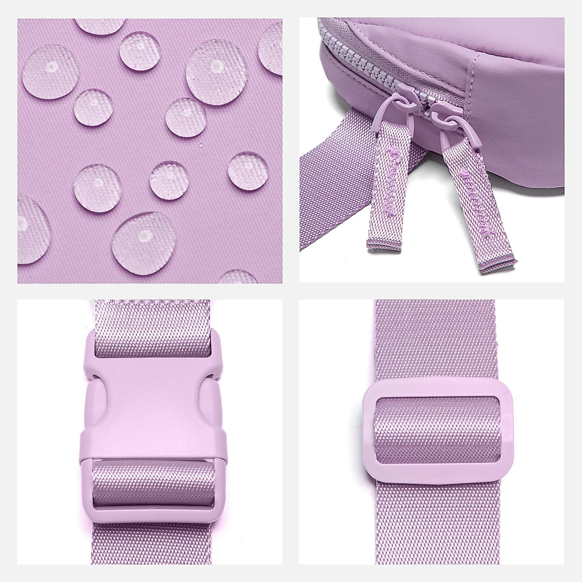 Belt Bag for Women Two-Way Zipper Cross Body Fanny Pack Fashion Waist Packs Everywhere Belt Bag with Adjustable Strap Gifts for Teen Girls Women Men (Lavender)