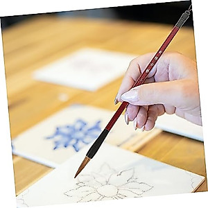 COHEALI 3pcs Langhao Writing Brush Japanese Stationery Set Calligraphy Pen Set Portable Brush Chinese Calligraphy Painting Brushes Wolf Bamboo Brushes Set Calligraphy Ink Wood Wooden Japan