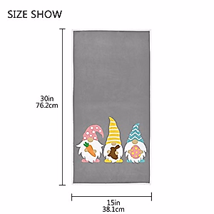 QUGRL Cute Gnomes Hand Towels Easter Rabbit Soft Quality Premium Washcloths Kitchen Dish Towels Bathroom Decor for Guest Hotel Spa Gym Sport 30 x 15 inches