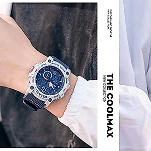 SMAEL Men's Watches Military Outdoor Waterproof Sports Wrist Watch Date Multi Function LED Alarm Stopwatch, Digital Watches for Mens