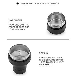 JoyJolt Triple Insulated Cocktail/Protein Shaker Bottle. 20oz Shaker Cup with Alcohol Measure Lid and Jigger Cap. 12hr Ice Cold Shaker Bottles for Protein Mixes, Shake or Smoothie Cups, Metal Mixer