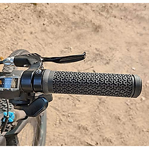 GPMTER Bike Handlebar Grips, Single Lock-on Bicycle Grips Handle Bar End Holding Locking for BMX, Mountain, MTB, Cruiser, Folding Bike, Soft Non-Slip-Rubber Rubber Hand Grip Black