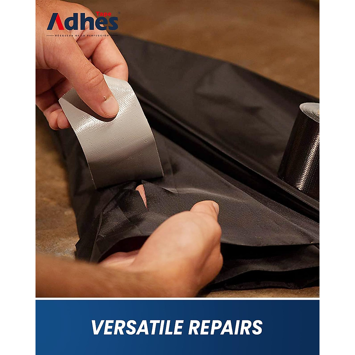 ADHES Black Duct Tape Heavy Duty Waterproof 1.88 Inch x 164 Feet (55YD) Strong Adhesive & No Residue Black Duct Tape for Indoor & Outdoor Repairs, Industrial, Professional Use