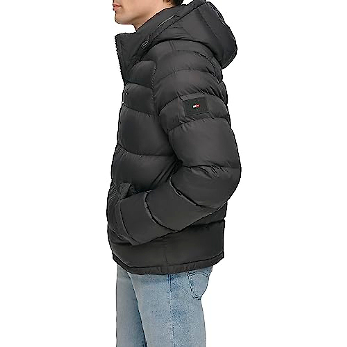 Tommy Hilfiger Men's Classic Hooded Puffer Jacket (Standard and Big & Tall), Black, Medium