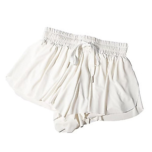 zqajuxg Girls Flowy Shorts with Spandex Liner,2 in 1 Butterfly Shorts Teen Girls with Pockets for Sports，Running，Athletic/White/8-10 Years