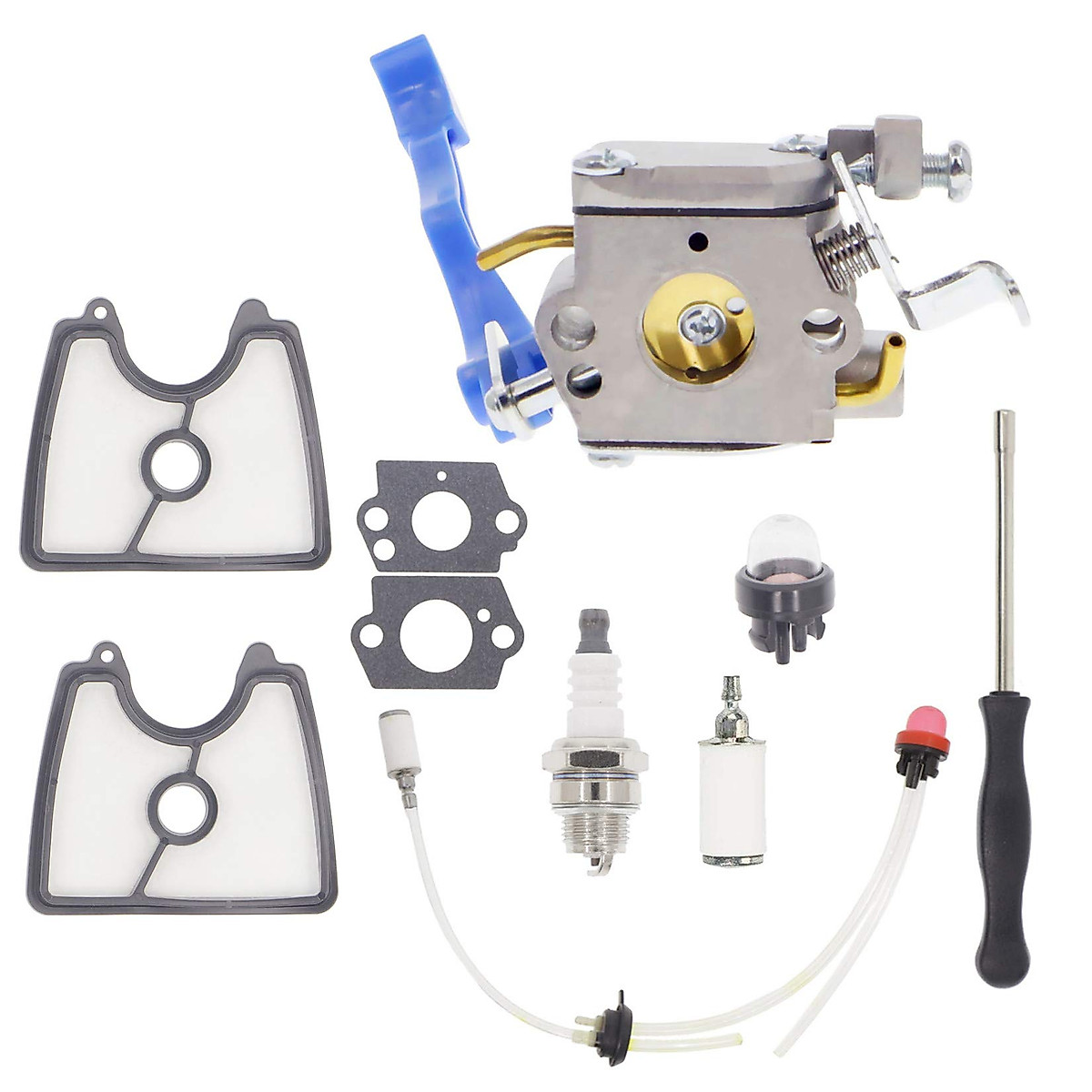 Hutdkte 545081811 Carburetor for Husqvarna 125B 125BX 125BVX Leaf Blower C1Q-W37 with 545112101 Air Filter 581798001 Fuel Line Kit