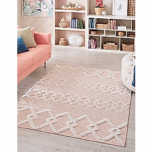 Rugs.com Sabrina Soto Casa Collection Rug – Pink High Rug Perfect for Bedrooms,Dining Rooms,Living Rooms,5' 3 x 8'