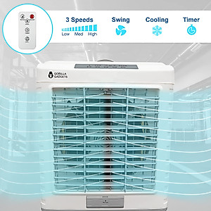Gorilla Gadgets Outdoor Evaporative Portable Air Cooler with Touch Controls, Large Quiet Electric 5300 CFM. 13.2 Gallon Water Tank and Wheels. Cools 1850.00 Square Feet for Commercial Office Home