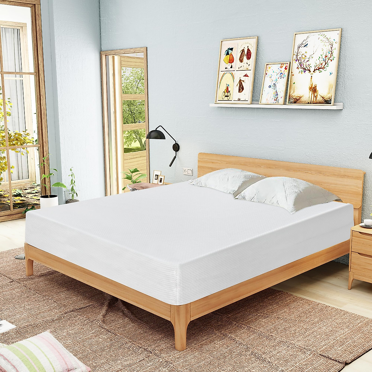 BestMassage 12 Inch Gel Memory Foam Mattress for Cool Sleep & Pressure Relief, Medium Firm King Mattress for Kids Adults, Bed-in-a-Box, CertiPUR-US Certified,White