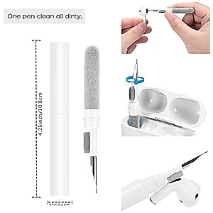 2 PCS Bluetooth Earbuds Cleaning Pen for Airpods - 3 in 1 Wireless Headphones Cleaning Kit Portable Earphone Brush Multifunctional Cleaner Kits for Earphones Charging Ports Mobile Phone, White