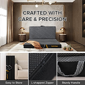 Tri Folding Mattress Twin Size - 4 Inch Foldable Mattress for Travel/RV/Camping/Road Trip/Guest Room/Yoga, Tri-fold Memory Foam Mattress with Washable Cover, Handle & Non-Slip Bottom, 75"x38"x4"