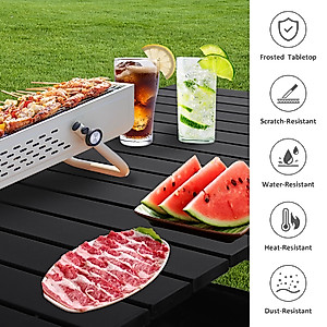 Moosinily Camping Table 4Ft Folding Table with 54 L Storage Bag Tighten Band Folding Picnic Table Aluminum Roll up Table Folding Camp Table for Outdoor Beach Grill BBQ Travel Black