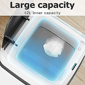 NORMIA RITA Knee & Hands Touchless Trash Can 3 Gallons Small Automatic Garbage Can with 0.3s Fast Motion Sensor for Kitchen Bedroom Bathroom