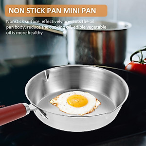 Small Egg Pan Single Egg Frying Pan 5 Stainless Steel Mini Pan Nonstick Egg Pastry Pan with Stay Cool Handle Mini Fry Pan Kitchen Mini Metal Skillet Non Stick Skillet