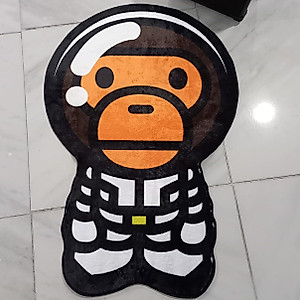 Rugendary Astronaut Bape Rug Hypebeast Room Decor Cute Baby Monkey Rug Irregular Shaped Rug Machine Washable Non-Slip Carpet for Baby Room (Ultra Soft Quality, 1.3x2 ft.)