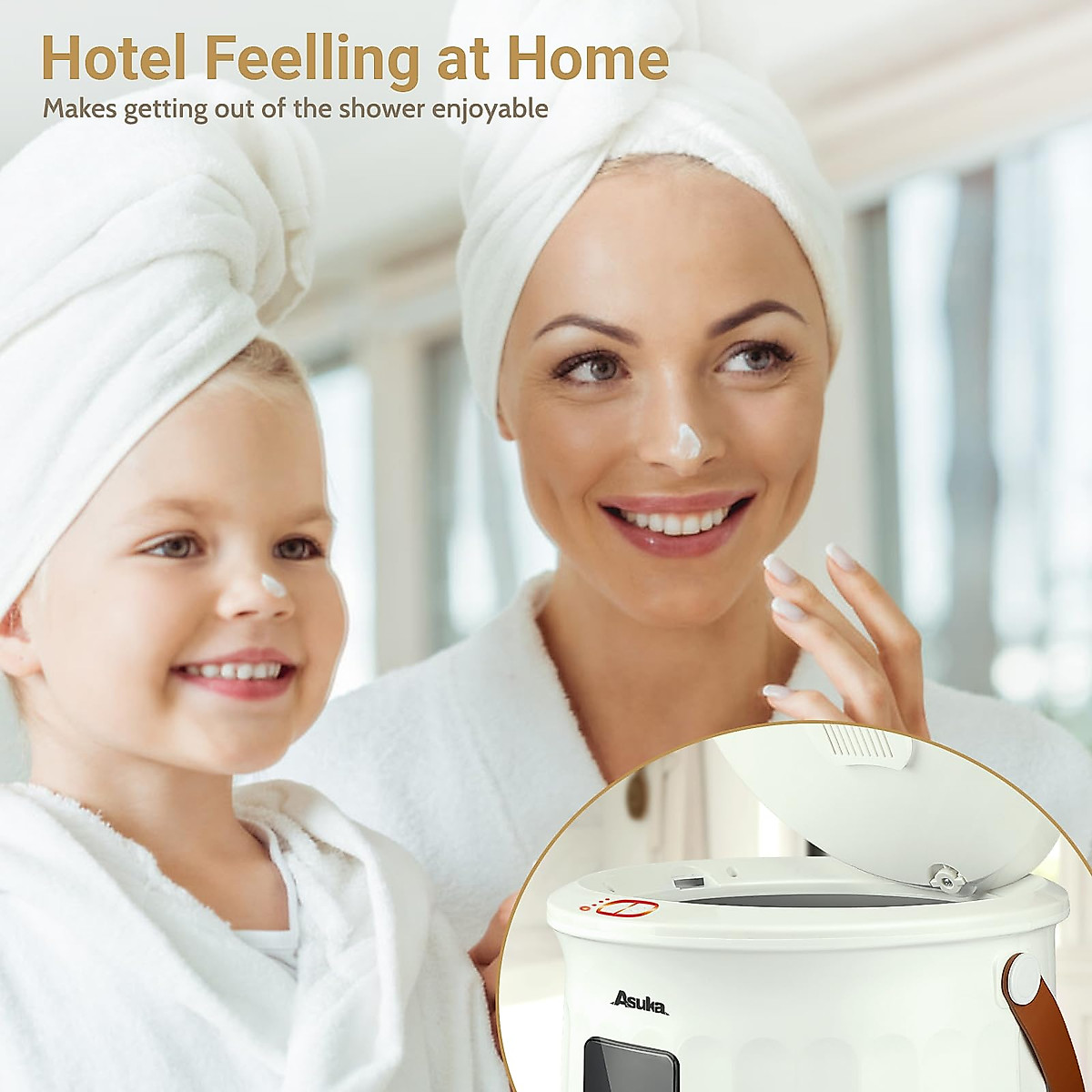 Asuka Bucket Towel Warmers, Luxury Hot Towel Warmer with LED Display for Bathroom, Adjustable Timer & Auto Shut Off, Fits Up to Two 40"X70" Oversized Towels, Bathrobes, Blankets, PJ's and More