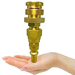 MCAMPAS 1lb Propane Disposal Adapter Fitting with 1/4" Quick Connect Disconnect Adapter for Convert Portable BBQ Grill, Bubby Heater, Weber Traveler Portable Gas Grill to Hook Up RV Trailer