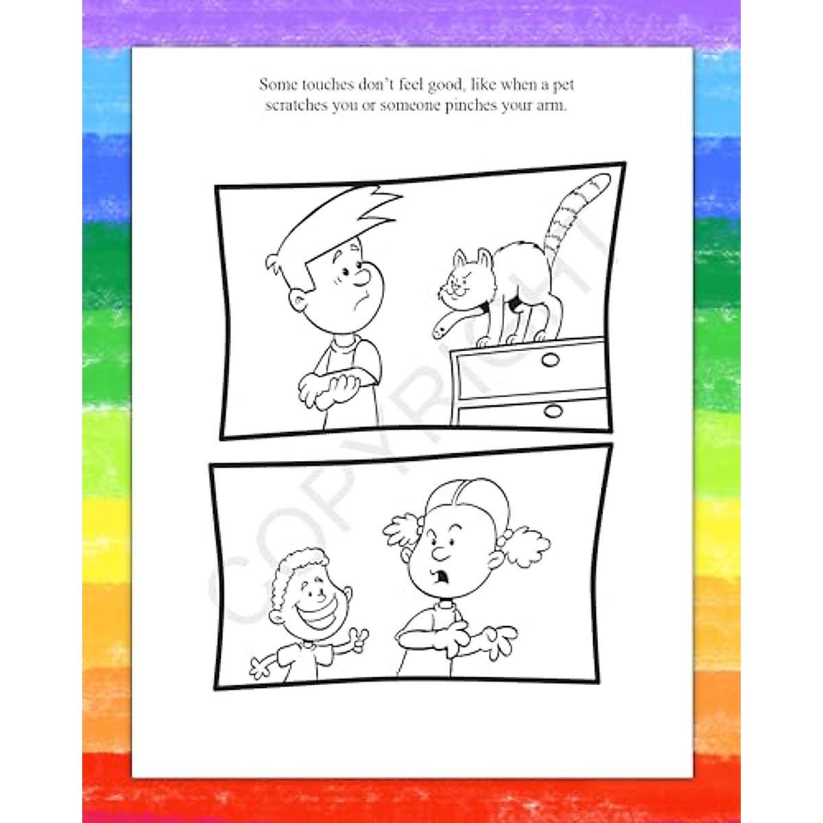 ZoCo - Good Touch Bad Touch Coloring Books for Kids (50 Bulk Pack, Without Crayons) - Private Parts, Body Safety, Personal Space Education for Ages 3 and Up - Games, Activities