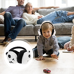 VALICLUD Kids Plush Earmuffs Cartoon Panda Ear Covers Winter Animal Ear Warmer Softs Ear Accessories (Beige)