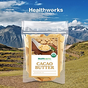 Healthworks Cacao Butter (32 Ounces / 2 Pounds) Organic | Unrefined Non-Deodorized Cocoa | Certified Organic from Peru | Sugar-Free, Keto, Vegan & Non-GMO | Antioxidant Superfood