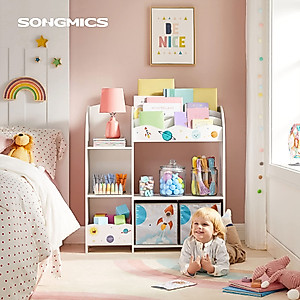 SONGMICS Kids Bookcase and Toy Organizer Bundle (2 Items)