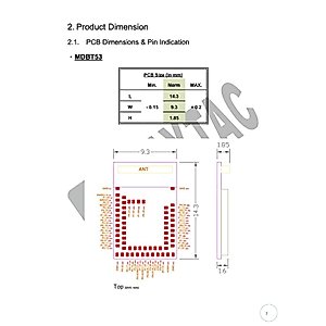 MDBT53-1M Nordic nRF5340 Dual Core Chip ANT 48 GPIO Bluetooth Module BT5.2 FCC IC CE Telec KC SRRC (3pcs Pak)