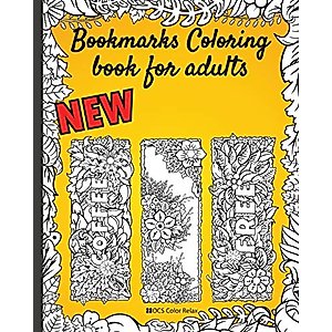 Bookmarks coloring book for adults: Flowers with words-Pretty bookmarks for women and Seniors Who Love Reading - 8x10” 50 bookmarks nice gift
