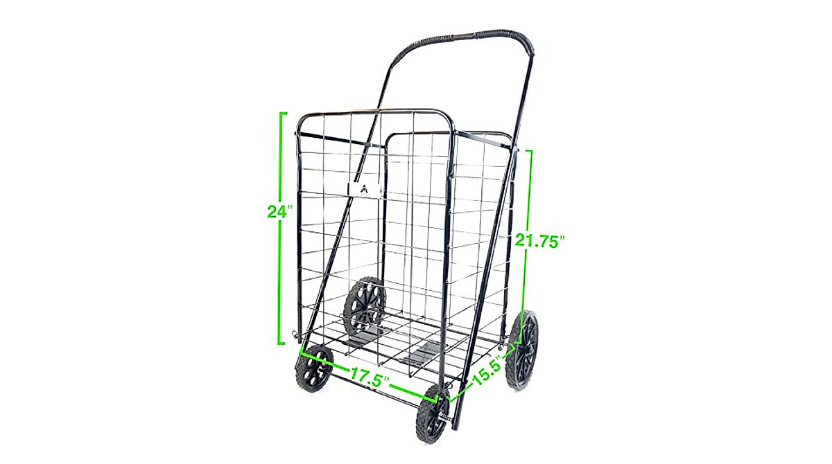 Folding Heavy Duty Rolling Shopping/Utility Cart | Rubber Wheels