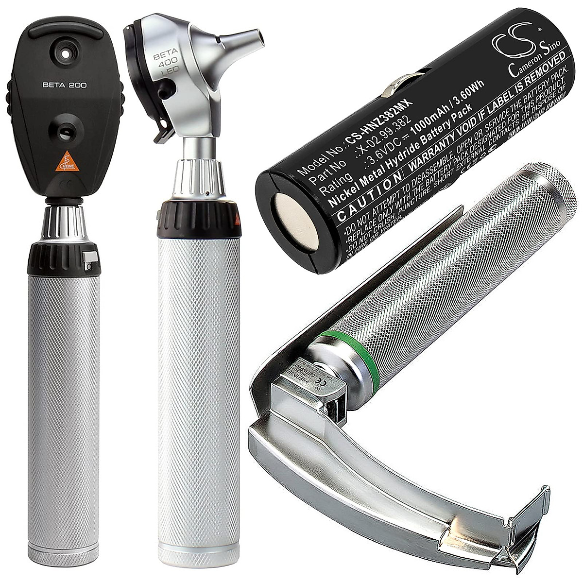 SCESMIA Replacement Battery for Heine Beta Handles, Ophthalmoscope Beta 200, Ophthalmoscope Beta 200s, Short F.O. Laryngoscope Handle 3.6V/4400mAh