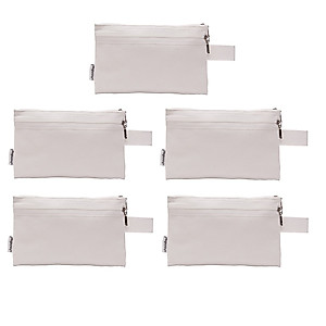 Augbunny 100% Cotton 16oz Canvas Zipper Makeup Pouch, Coin Purse, Cellphone Purse, Pen/Pencil Case 5-Pack