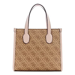GUESS Silvana Mini Tote, Latte Logo/Rosewood